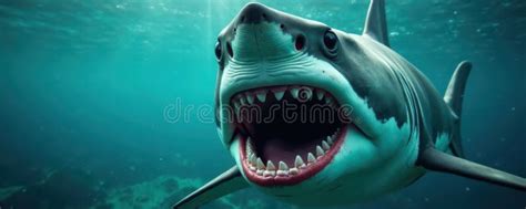 Shark S Mouth Opens Revealing Rows Of Razor Sharp Teeth In Slow Motion