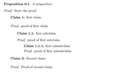 Math Mode Create A Claim Environment For Nested Claims Inside Theorem Proofs Using Thmtools