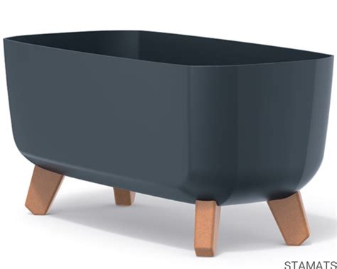 Doniczka Na Nóżkach Podłużna Antracyt 39cm Gracia Case Sklep