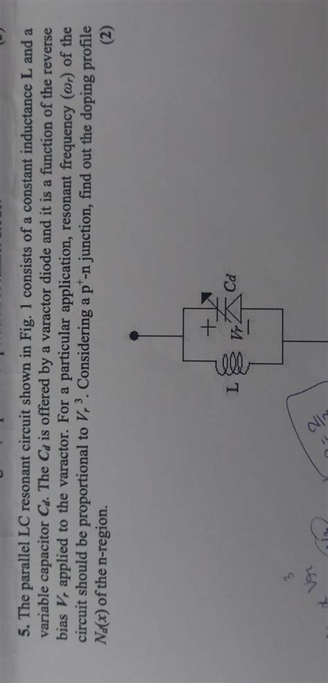 Solved The Parallel Lc Resonant Circuit Shown In Fig 1 Consists Of A 1 Answer