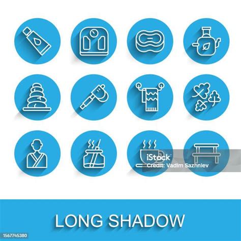 사우나 아로마 디퓨저 크림 또는 로션 화장품 튜브 차 한잔 사우나 나무 벤치 나무 도끼 오크 잎 및 수건 걸이 아이콘에 라인 남자를 설정합니다 벡터 가방에 대한 스톡 벡터