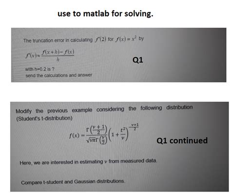 Use To Matlab For Solving The Truncation Error In