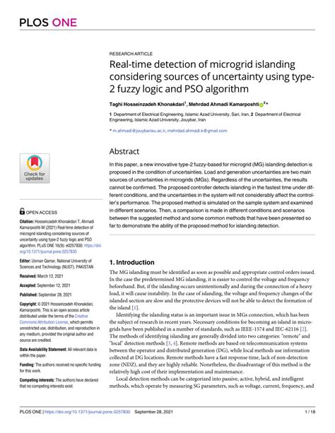 Pdf Real Time Detection Of Microgrid Islanding Considering Sources Of