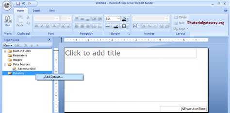 Create New Report In SSRS Report Builder