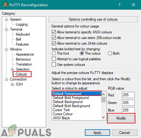 Customise PuTTy Change Background And Font Colors In PuTTy