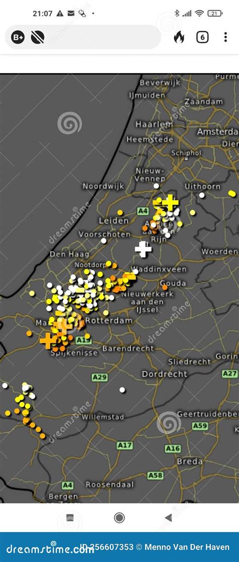 Registration Of Lightning Strikes By Detection System Stock