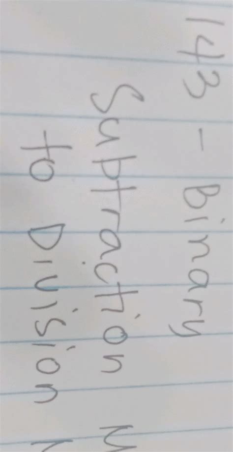Binary Subtraction To Division Studyx