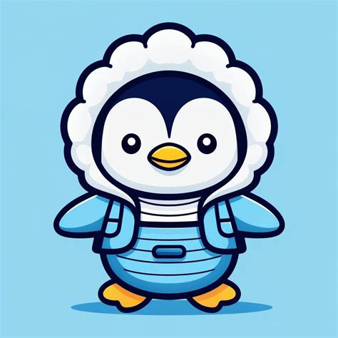 Charming Minimalist Cartoon Penguin Graphic Sticker Playground