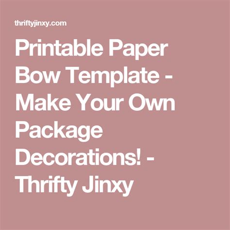 Make Your Own Printable Paper Bow Template