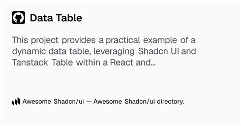 Data Table Elevate Your React Apps With Dynamic Shadcn And Tanstack Data