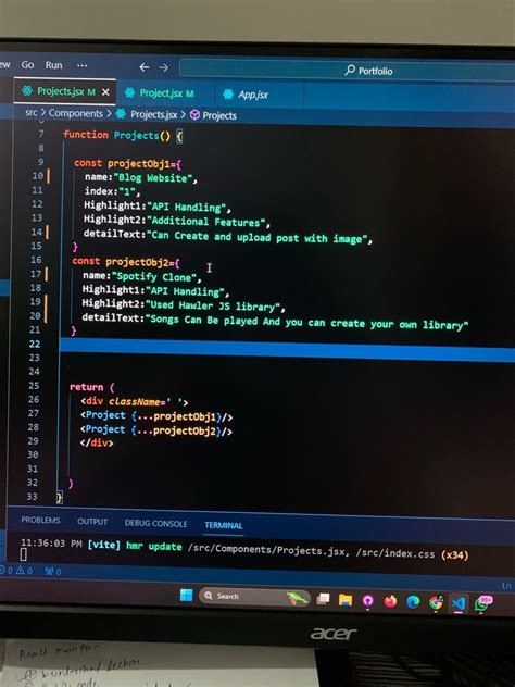 how react js helps me manage and update project data hitesh honmane