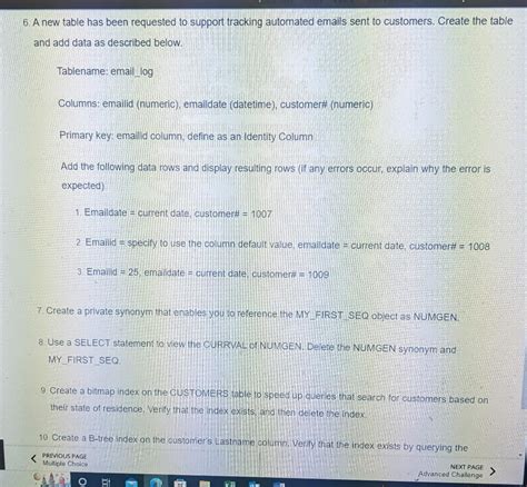 Solved 1 Create A Sequence For Populating The Customer