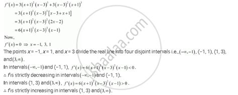 Find The Intervals In Which The Following Functions Are Strictly