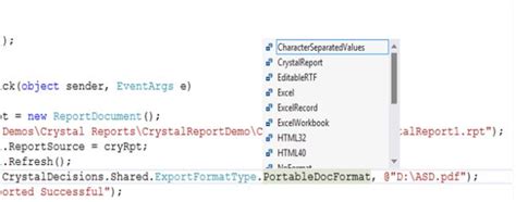 Export Crystal Reports To PDF In C