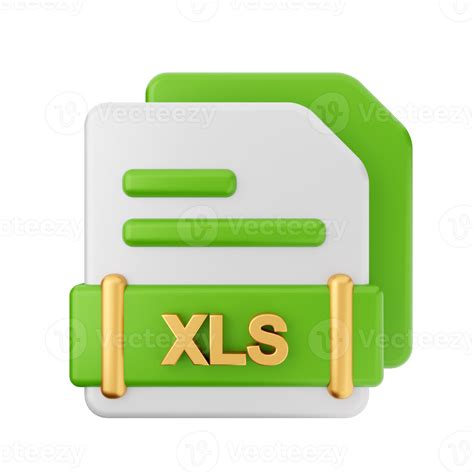 3d File Xls Format Icon 22037348 Png