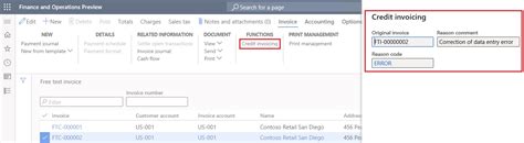 对贷方通知单中的原始发票的引用 finance dynamics 365 microsoft learn