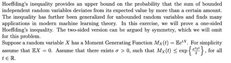 Solved Hoeffdings Inequality Provides An Upper Bound On The