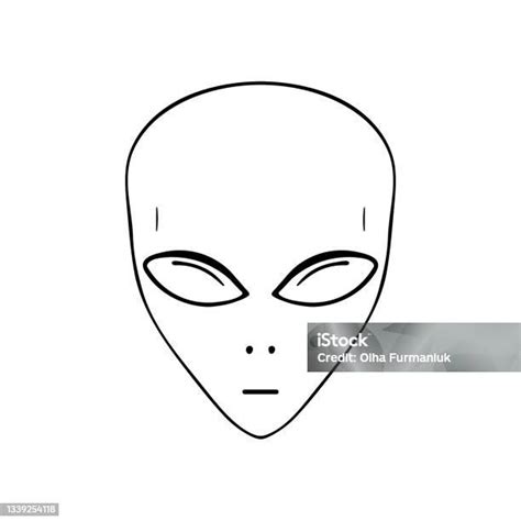 손으로 그린 외계인 얼굴 아이콘 Ufo 사진 비행 접시 조종사 낙서 스타일 간단한 미니멀 한 드로잉 미확인 비행 물체에 대한 스톡 벡터 아트 및 기타 이미지 Istock