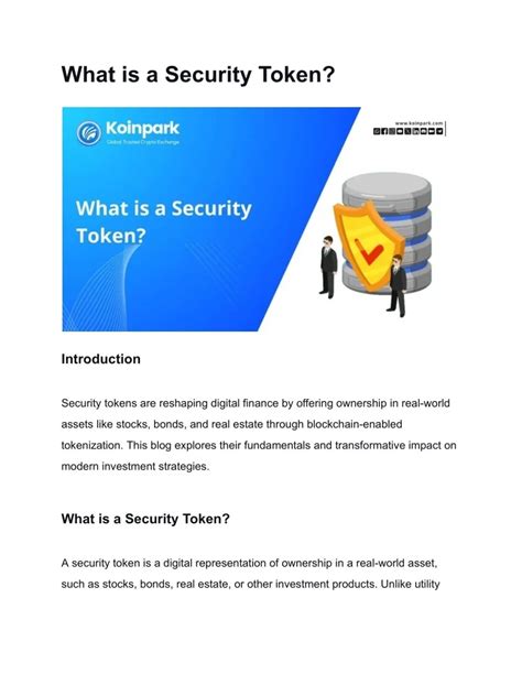 PPT What Is A Security Token PowerPoint Presentation Free Download ID