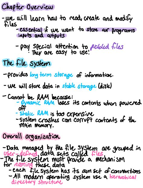 chapter 11 files python notes chapter overview we will learn how to