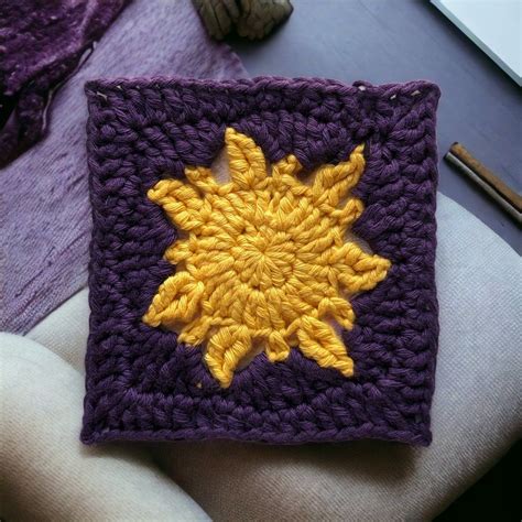 Easy Sun Granny Square Crochet Pdf Pattern By Atainya Step By Step