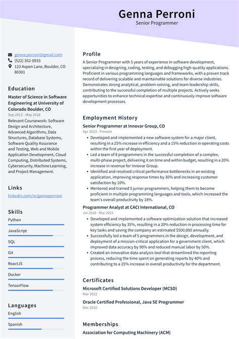 Top 16 Senior Programmer Resume Objective Examples Top 16 Senior Programmer Resume Objective Examples