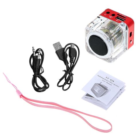 Docooler Mini Digital Portable Music MP3 4 Player TF USB Disk Speaker FM Radio Red Walmart Com