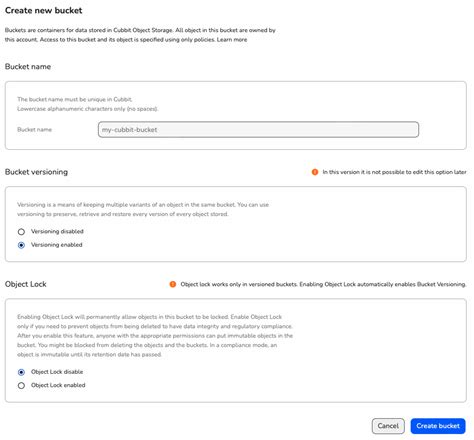 Bucket And Object Versioning Cubbit Docs