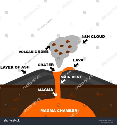 Shield Volcano Vector Illustration Geography Learning Stock Vector Royalty Free 2576205131