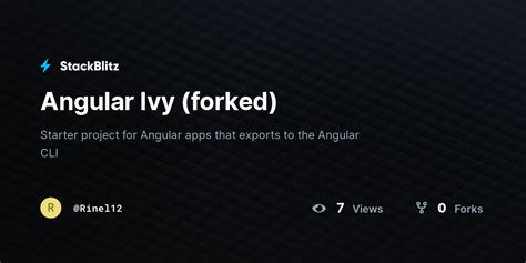 Angular Ivy Forked StackBlitz