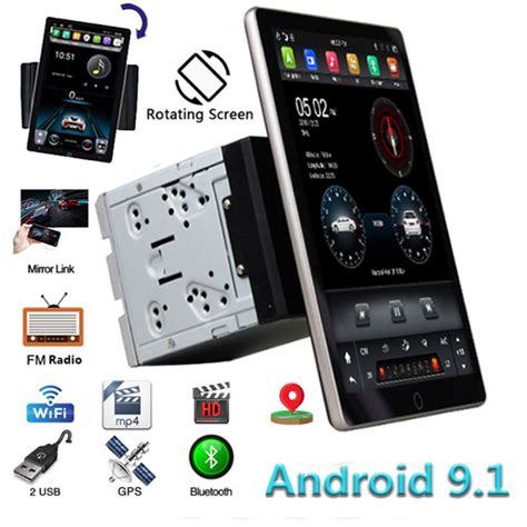 10 นิ้ว 2 Din Android วิทยุรถ Gps เครื่องเล่นมัลติมีเดียหมุนหน้าจอสัมผัสโฮสต์รถสเตอริโอ Wifi Fm