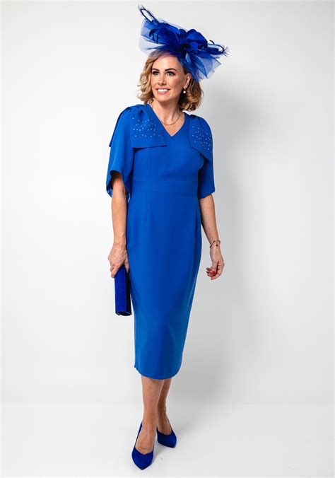 Cassandra Melody Embellished Bow Detail Dress Royal Blue Mcelhinneys