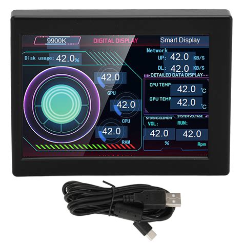 Computer Temp Monitor 3 5 Inch Ips Type C Stepless Dimming Rotating Theme Editor Pc Cpu Data