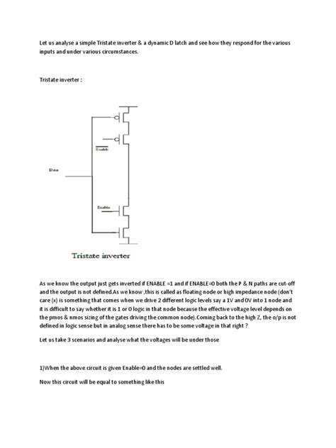 Tristate Inverter Pdf Electronic Circuits Mosfet