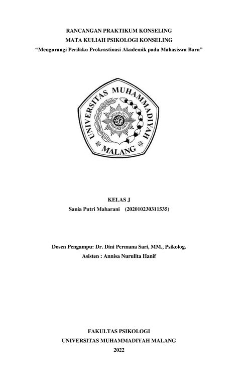 535 Sania Putri Maharani Rancangan Konseling Rancangan Praktikum
