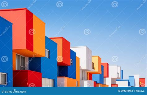 Edificios De Colores Arquitectura Moderna Abstracta Estilo Minimalista