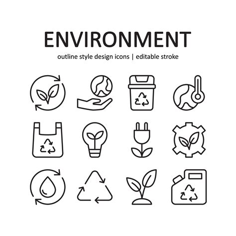 Environment Icon Set Contains Such Icons As Eco Friendly Conservation