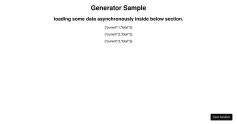 Generator Sample Codesandbox