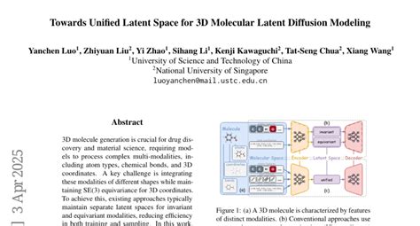 Towards Unified Latent Space For 3d Molecular Latent Diffusion Modeling