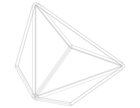 3d Printed Wireframe Shape Triakis Tetrahedron By Mr Anycad Pinshape