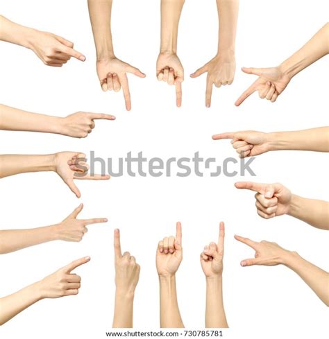 Female Hand Pointing Collection Isolated Over Stock Photo Shutterstock