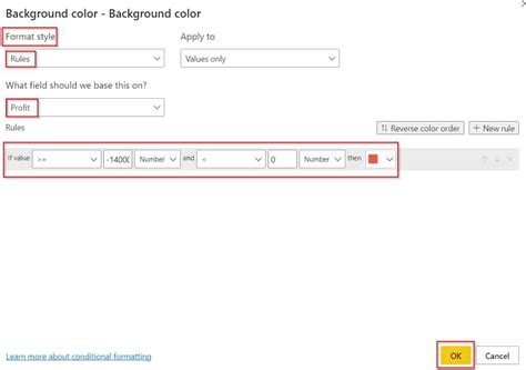 Power Bi Conditional Formatting Positive And Negative Numbers
