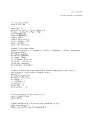 Solved Your Supervisor Has Provided You With The Pet BAG Specification Foundation In