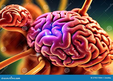 A Microscopic Look At The Intricate Neural Pathways Of The Brain Stock