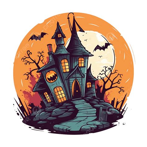 할로윈 유령의 집 그림 집 건물 할로윈 Png 일러스트 및 이미지 에 대한 무료 다운로드 Pngtree