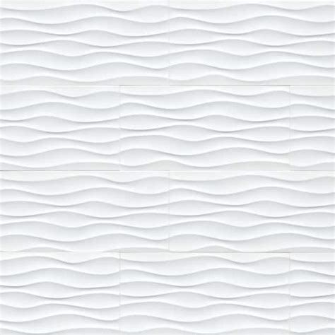 Reviews For Msi Lumino Wavy White Glossy Ceramic 3d Patterned Tile 12