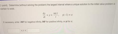 Solved 1 Point Determine Without Solving The Problem The