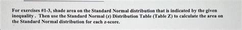 Solved For Exercises Shade Area On The Standard Normal Chegg