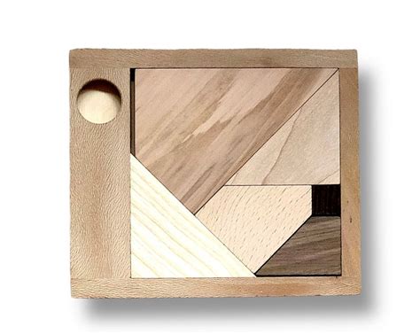 Black Square Puzzle Wooden Square Puzzle Tangram Puzzle Wood Toy
