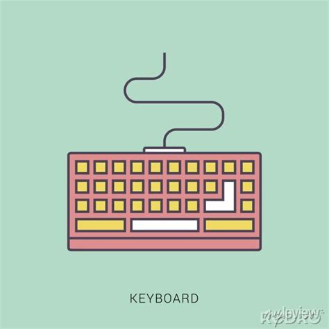 Keyboard Vector Icon Keyboard Linear Sign Computer Keyboard • Wall